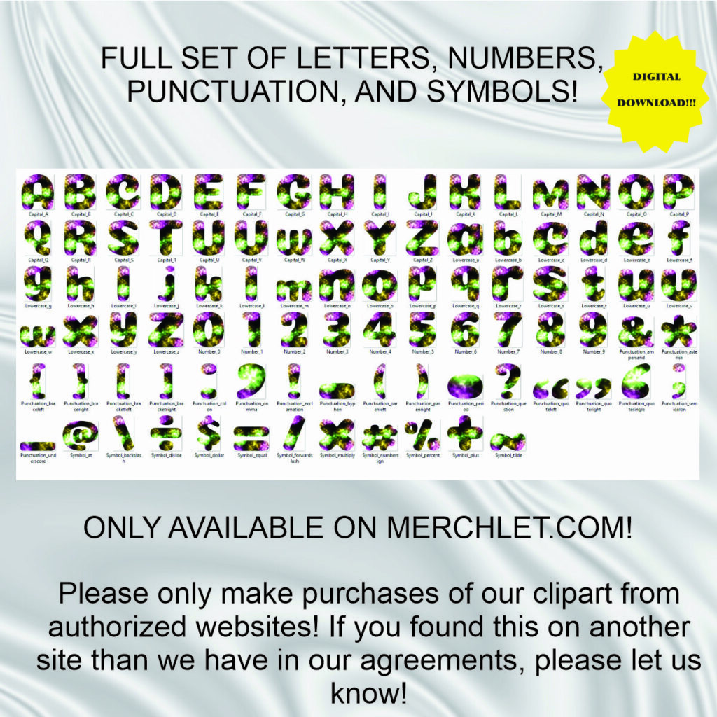Coiny Galaxy 10 – DIGITAL Clipart Letters and Numbers - Merchlet