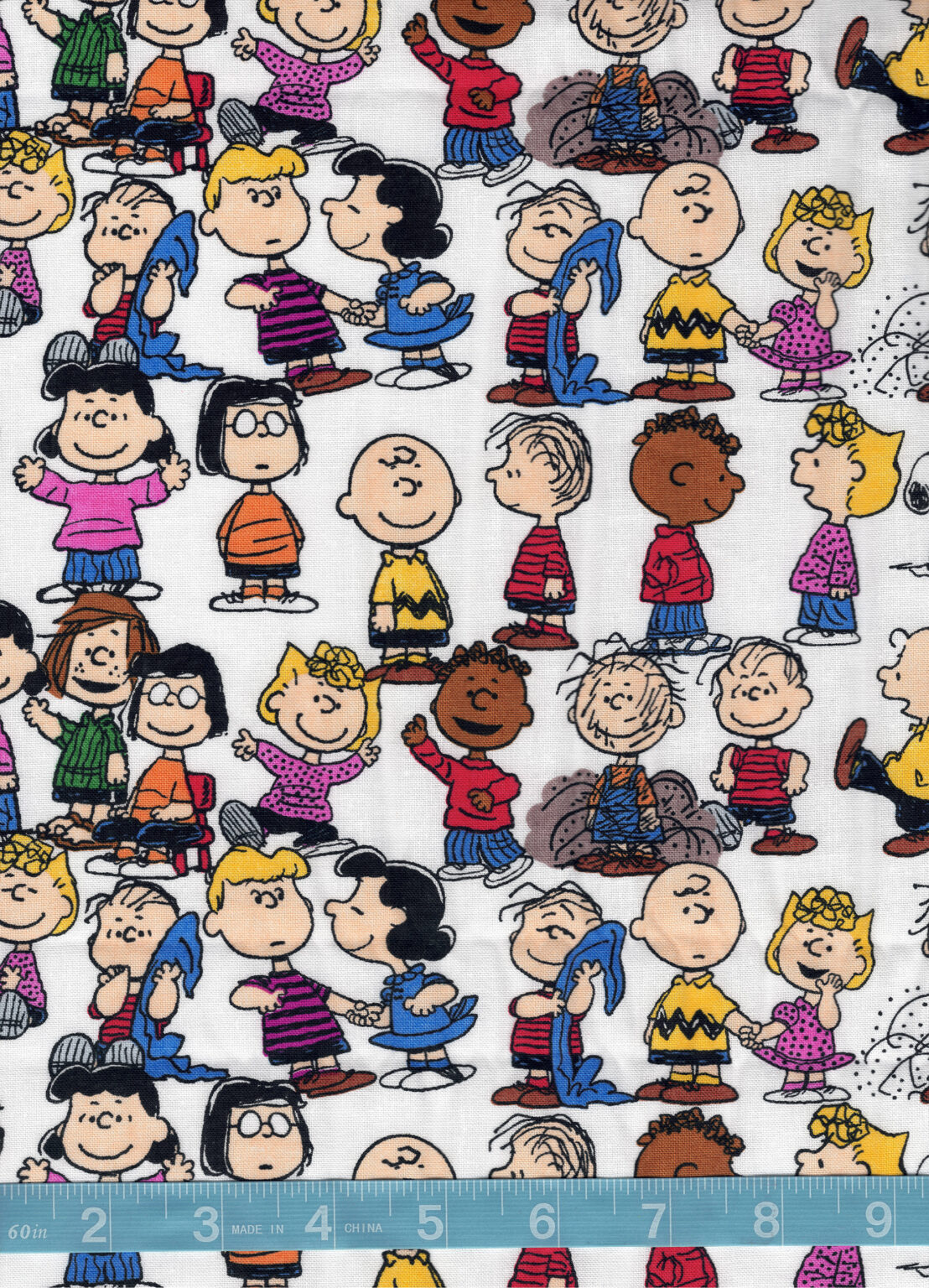 Peanuts Snoopy Gang on White Quilt Cotton Fabric By The Yard - Merchlet